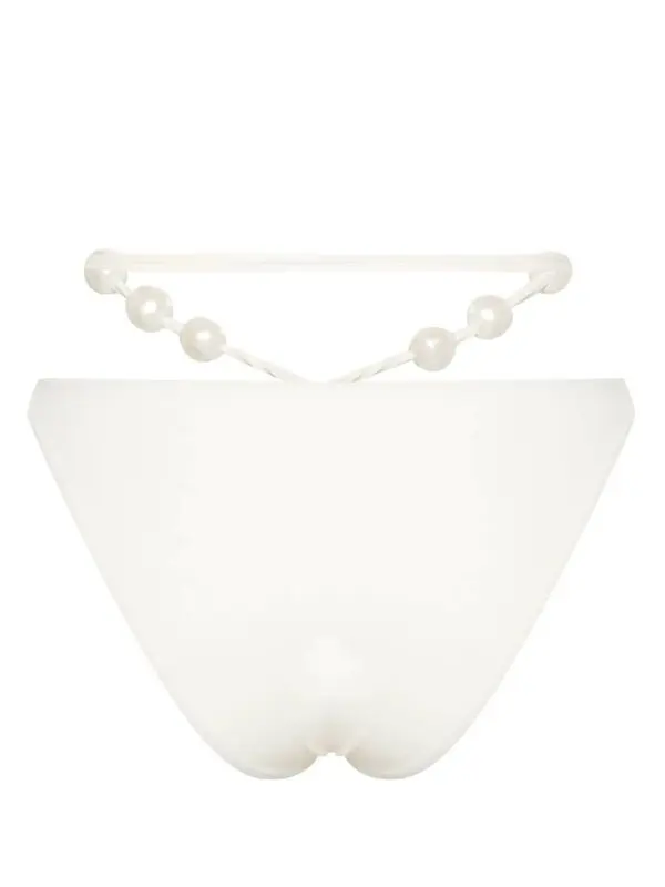 Magda Butrym Pearl-detail Bikini Bottom - White