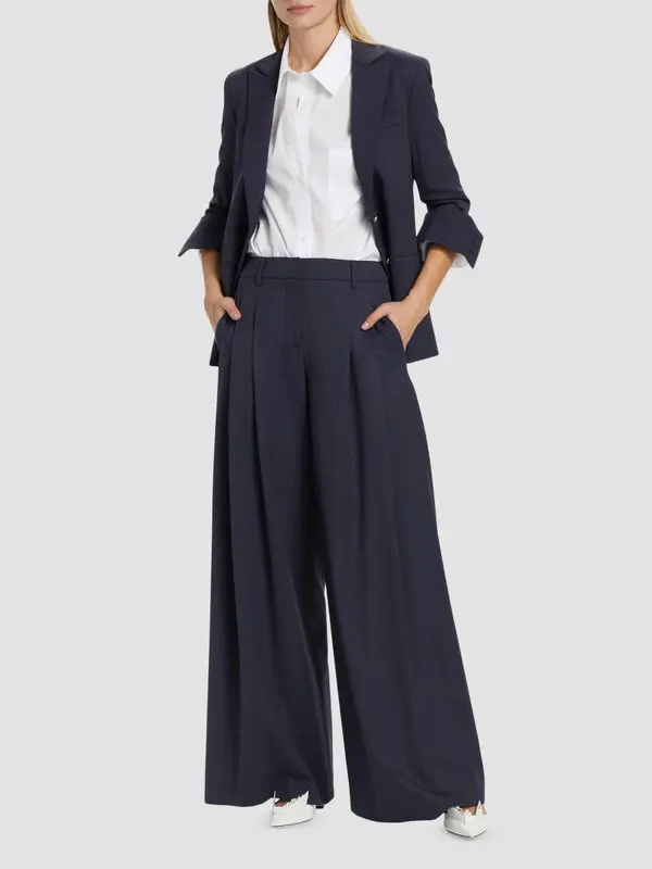 TWP New Didi Wool Wide-leg Pants - Indigo