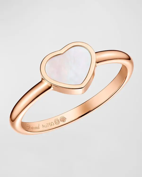 Chopard Happy Hearts 18k Rose Gold Mother-of-pearl Ring - Mother Of Pearl