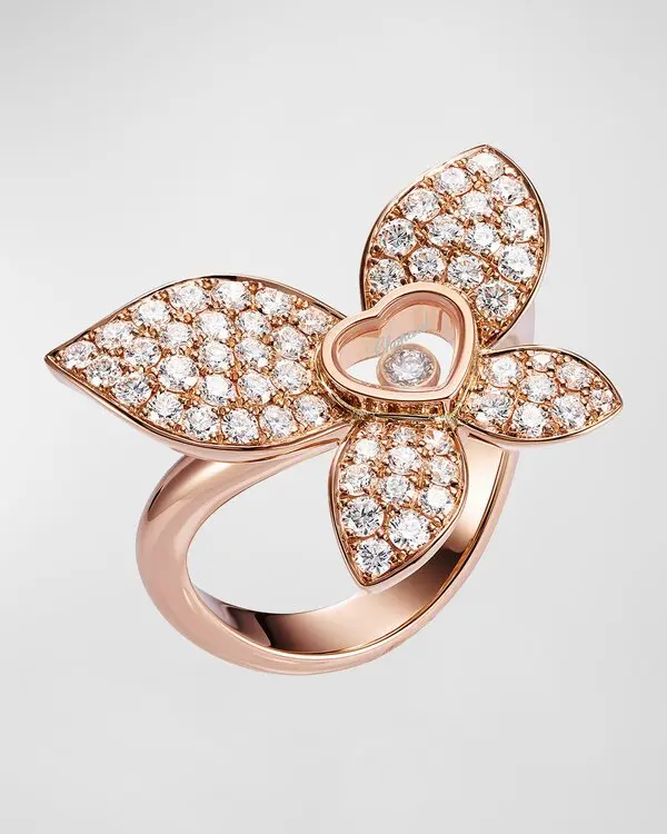 Chopard X Mariah Carey Happy Butterfly Diamond Ring - Rose Gold