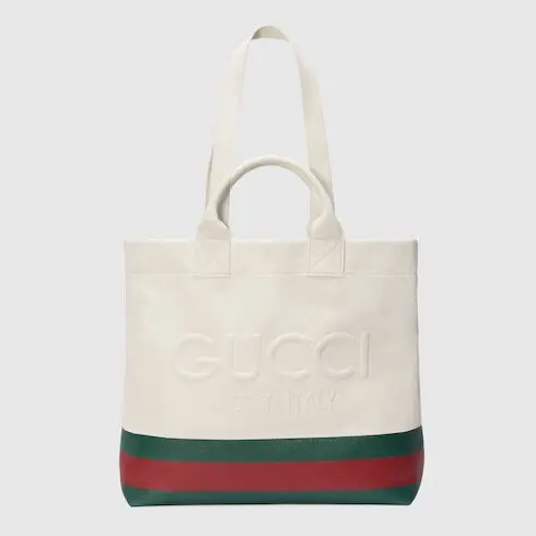 Gucci Canvas Tote Bag With Embossed Detail Fabric