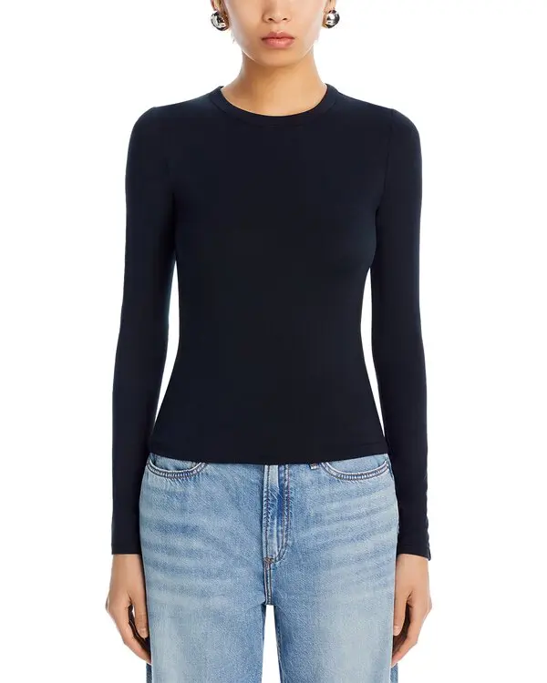 Rag & Bone Luca Slim Fit Long Sleeve Tee - Black