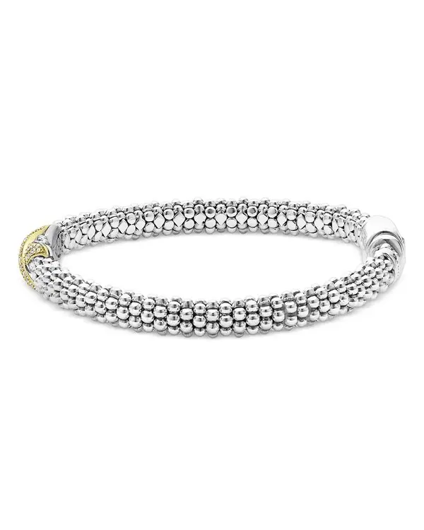 Lagos 18k Yellow Gold & Sterling Silver Diamond Bracelet - Silver/gold