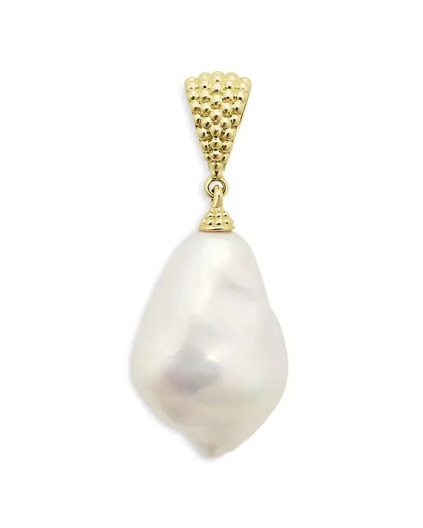Lagos 18k Yellow Gold Luna Pearl Pendant - White/gold