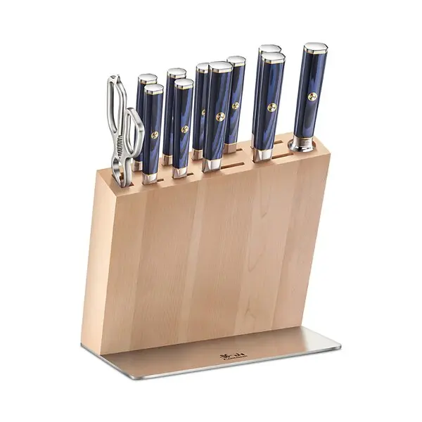 CANGSHAN Kita Blue 12-piece Knife Block Set - Maple