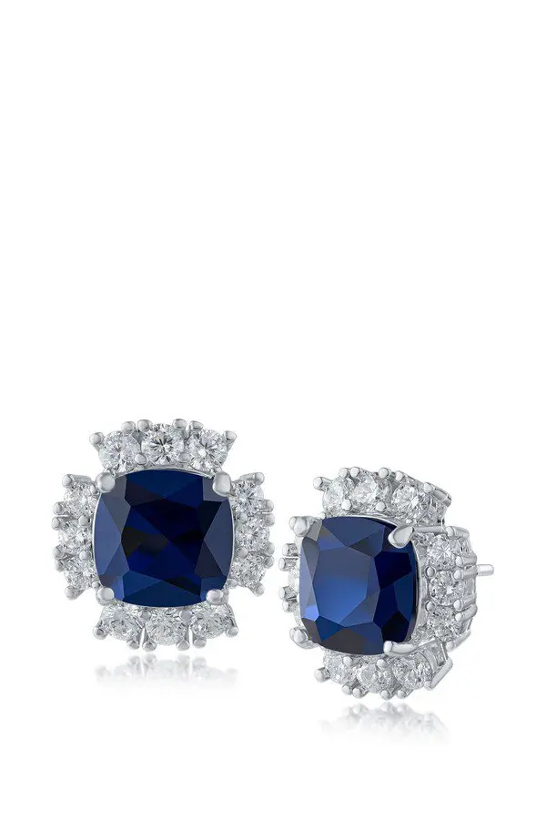 KENNETH JAY LANE Cushion Cz Button Earrings - Natural