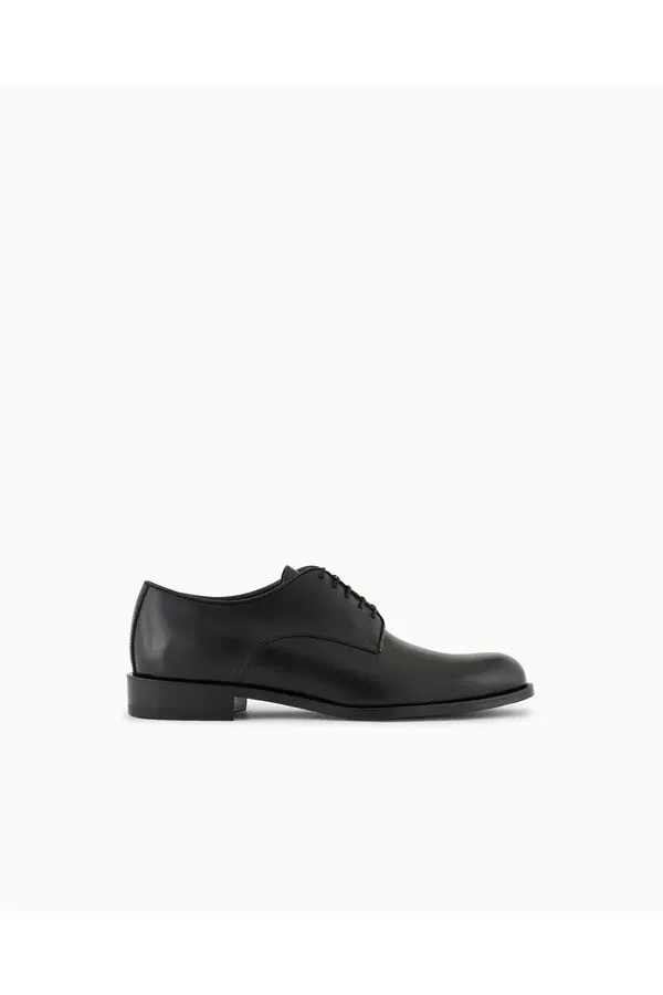 Giorgio Armani Leather Derby Shoes - Black
