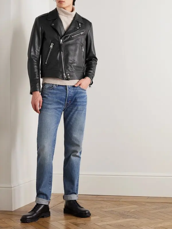 TOM FORD Full-grain Leather Biker Jacket