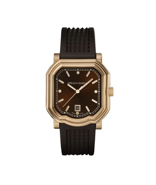 GERALD CHARLES Maestro 2.0 Ultra-thin Automatic 18-karat Rose Gold And Rubber Watch - Brown