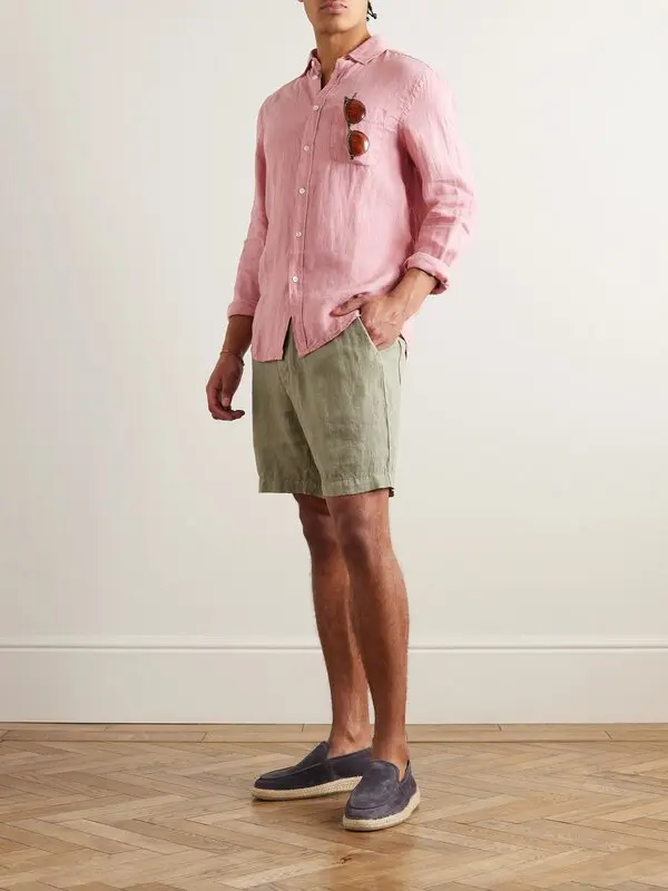 Altea Samuel Straight-leg Linen Drawstring Shorts