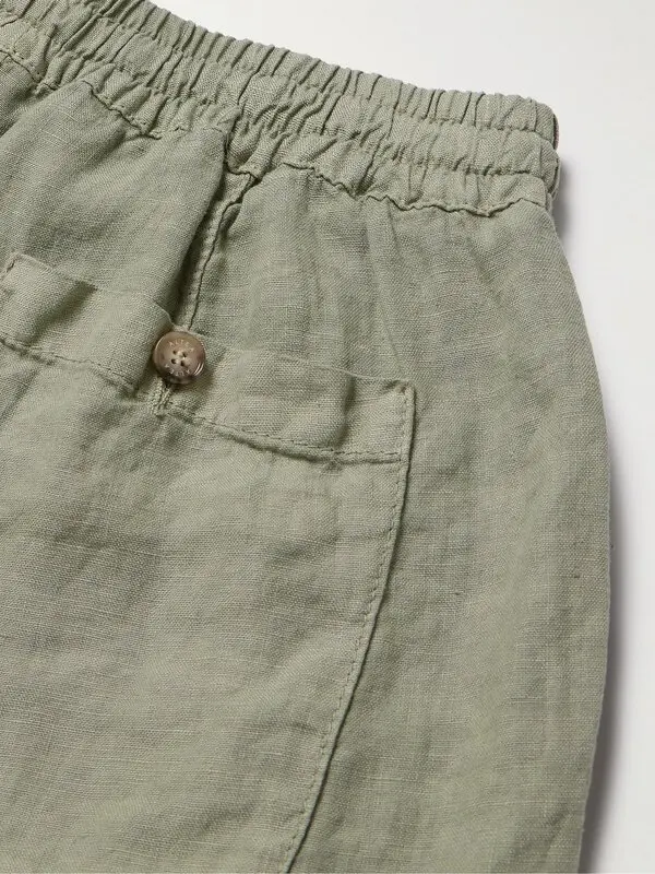 Altea Samuel Straight-leg Linen Drawstring Shorts
