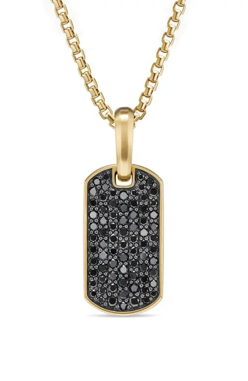 David Yurman Chevron Tag Enhancer - 18k Yellow Gold/ Black Diamond
