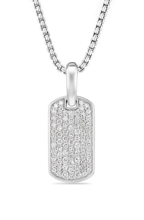 David Yurman Chevron Tag Enhancer - Sterling Silver/ Diamond