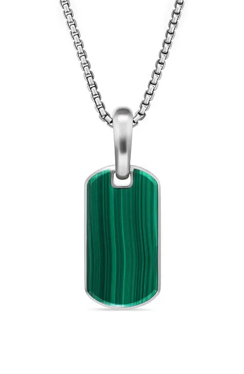 David Yurman Chevron Tag Enhancer - Sterling Silver/ Malachite
