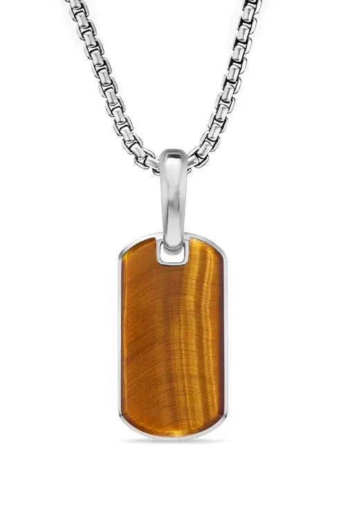 David Yurman Chevron Tag Enhancer - Sterling Silver/tigers Eye