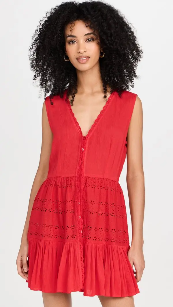 Playa Lucila Eyelet Gauze Mini Dress