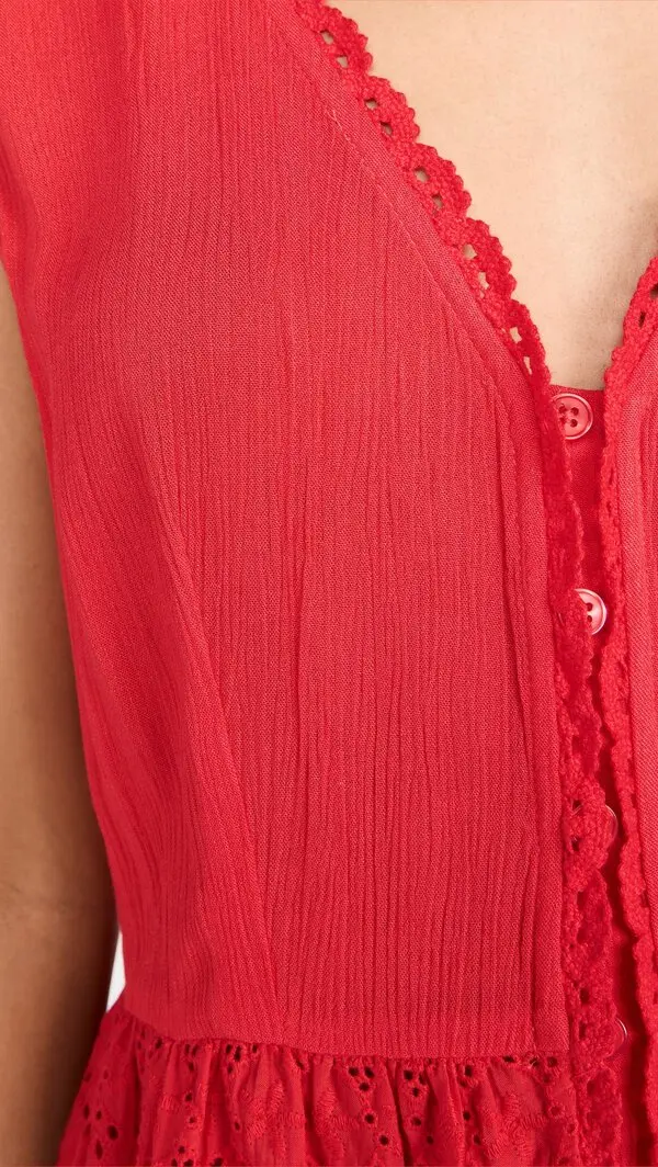 Playa Lucila Eyelet Gauze Mini Dress