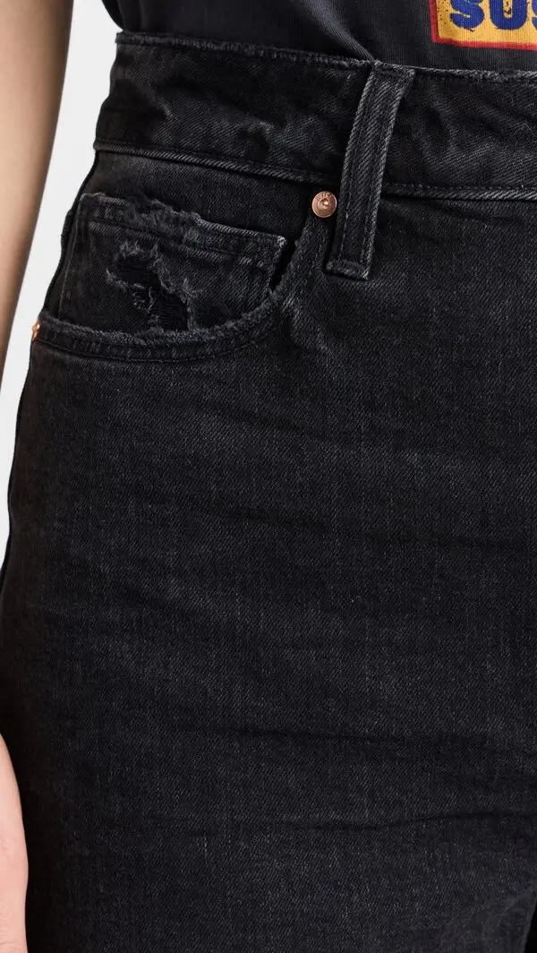 Paige Dani Denim Shorts - Dark Raven Destructed