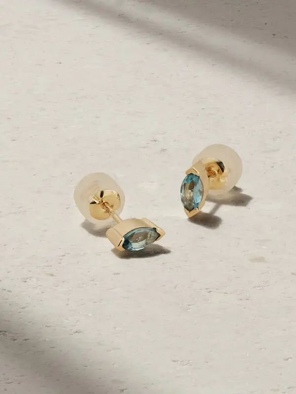 MELISSA JOY MANNING 14-karat Recycled London Blue Topaz Stud Earrings - Gold
