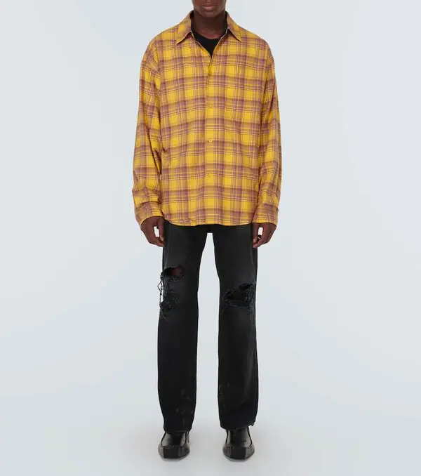 Balenciaga Reversible Checked Cotton Shirt