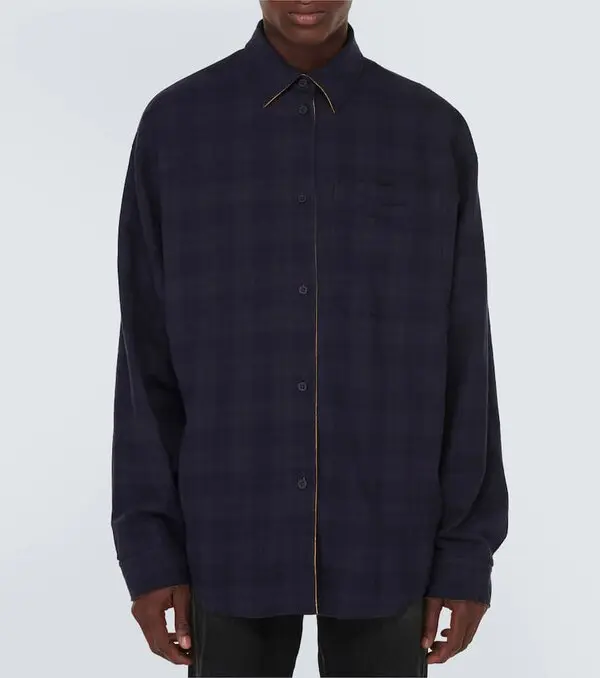 Balenciaga Reversible Checked Cotton Shirt