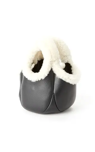 Coperni Shearling Swipe Mini Leather Bucket Bag