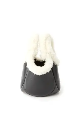 Coperni Shearling Swipe Mini Leather Bucket Bag