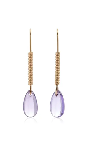 LISA EISNER Twisted Sister Drop Earrings - Purple
