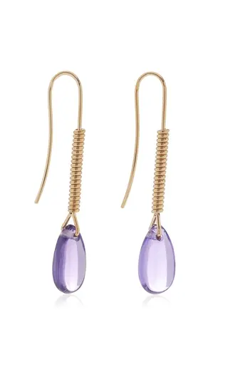 LISA EISNER Twisted Sister Drop Earrings - Purple