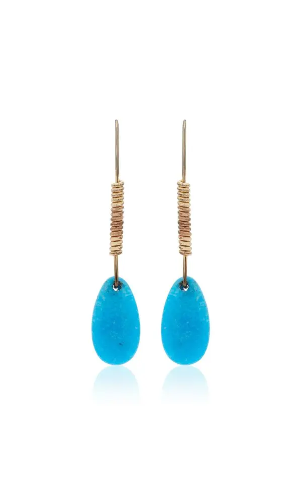 LISA EISNER Twisted Sister Drop Earrings - Turquoise