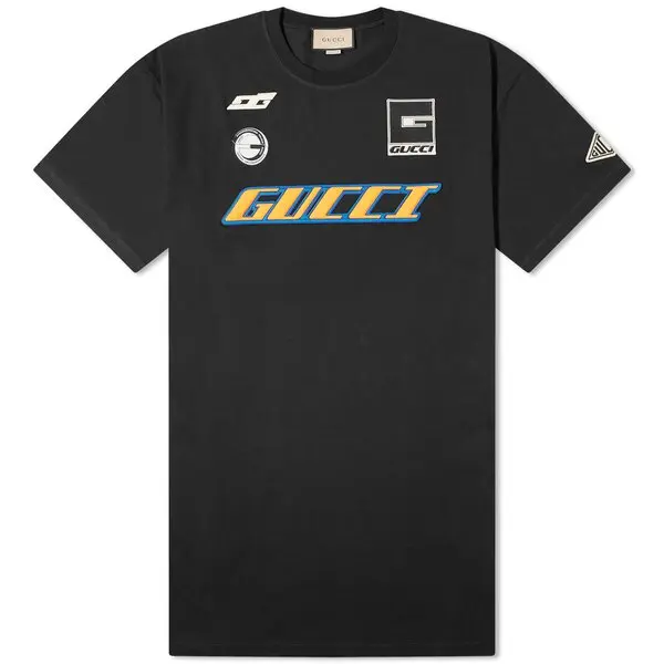 Gucci Moto Logo Long T-Shirt - Black | Editorialist