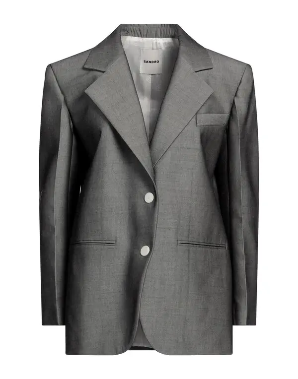 Sandro Blazer In Virgin Wool And Viscose