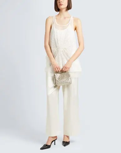 TWINSET Cotton Tulle And Sequins V-neck Sleeveless Top
