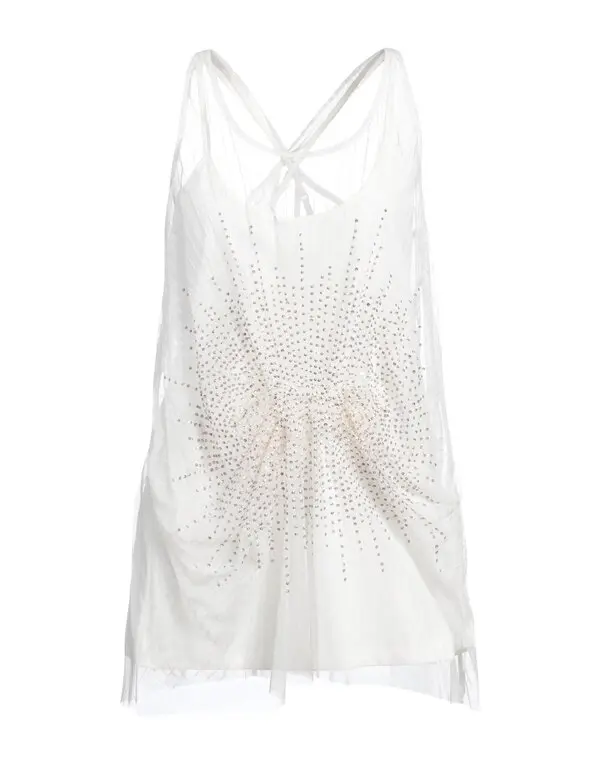 TWINSET Cotton Tulle And Sequins V-neck Sleeveless Top