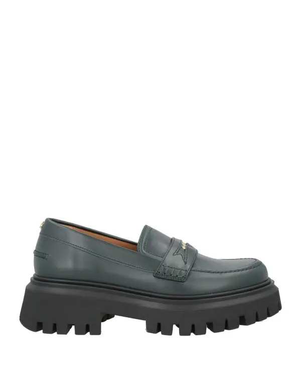 Maje Leather Loafers - Green