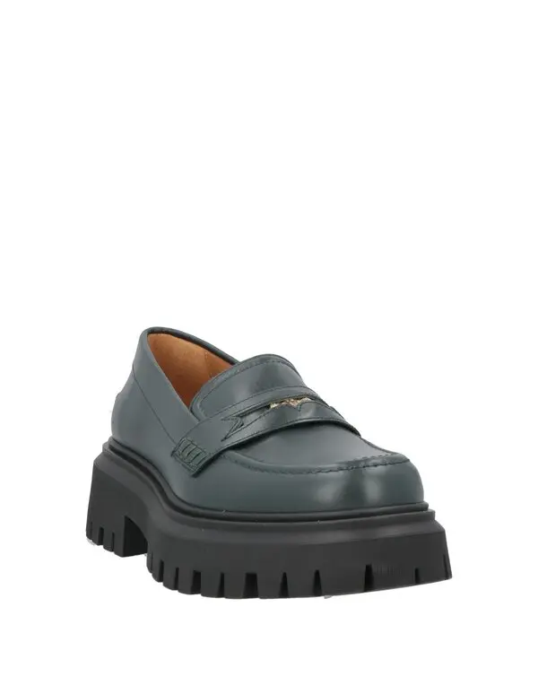 Maje Leather Loafers - Green