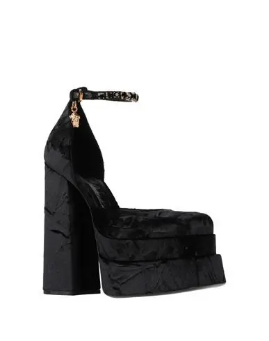 Versace Platform Ankle Strap Pumps - Black