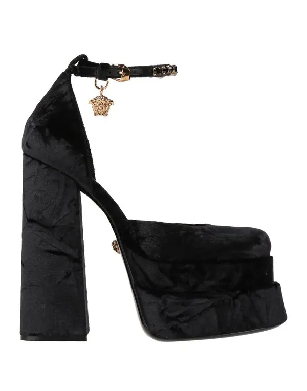 Versace Platform Ankle Strap Pumps - Black