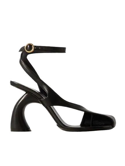 Dries Van Noten Cutout Leather Sandals - Black