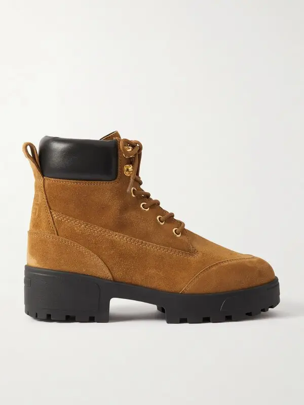 Givenchy Trekker Leather-trimmed Suede Ankle Boots - Brown