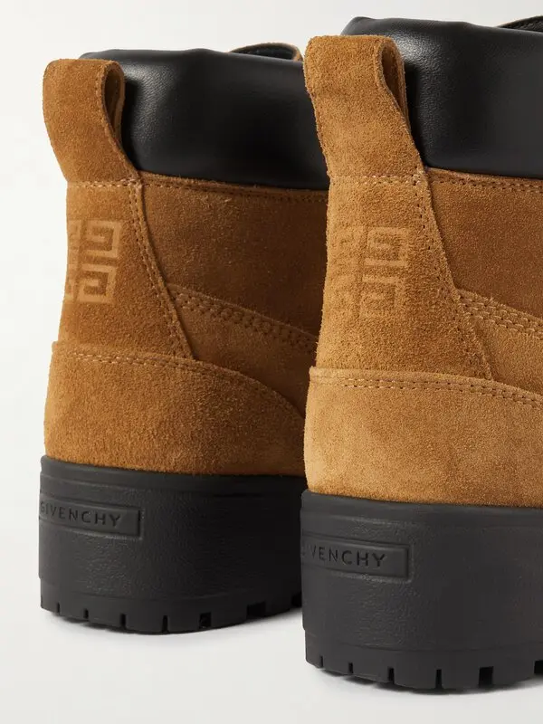 Givenchy Trekker Leather-trimmed Suede Ankle Boots - Brown