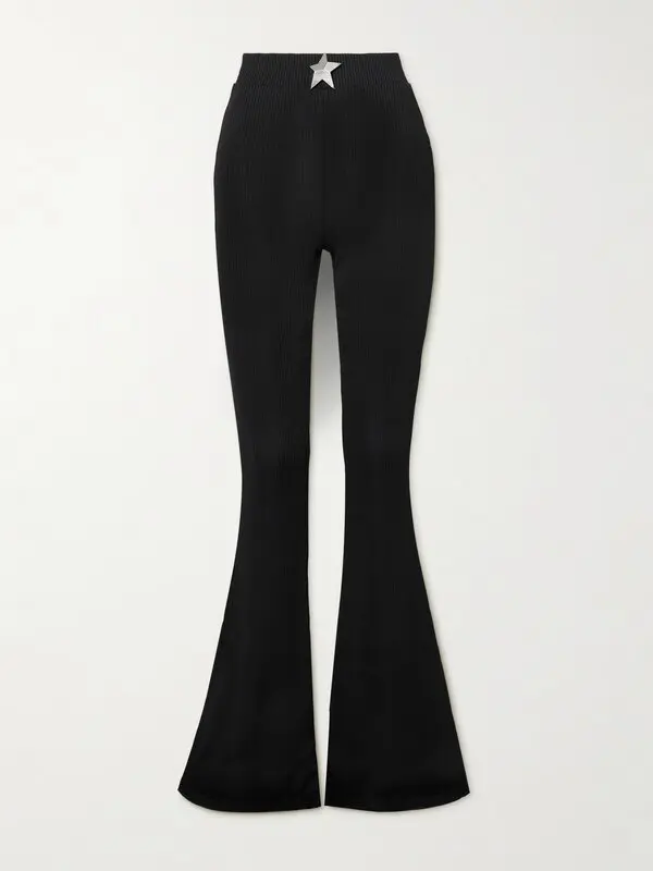 AREA Embellished Bootcut Pants