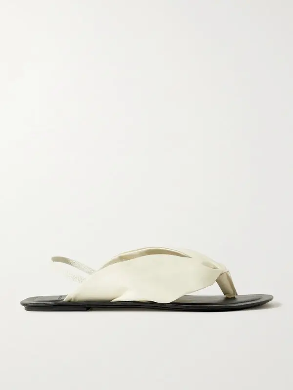 Loulou De Saison Net Sustain Sahado Leather Slingback Sandals