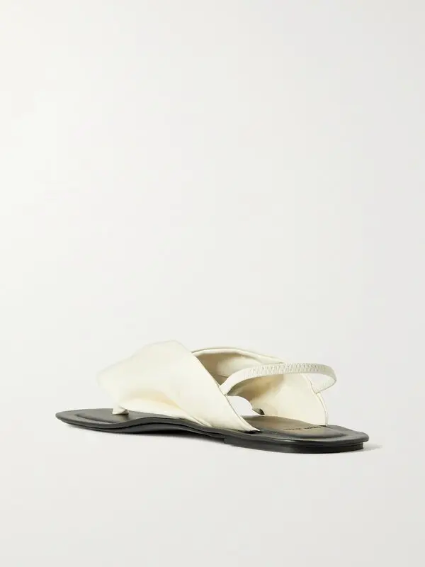 Loulou De Saison Net Sustain Sahado Leather Slingback Sandals