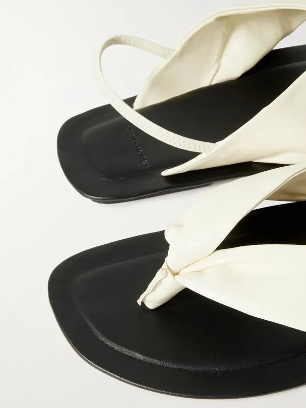 Loulou De Saison Net Sustain Sahado Leather Slingback Sandals