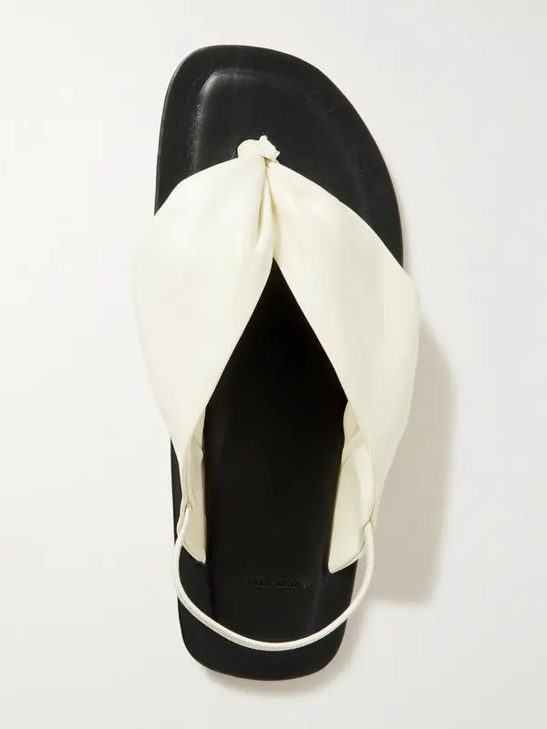 Loulou De Saison Net Sustain Sahado Leather Slingback Sandals