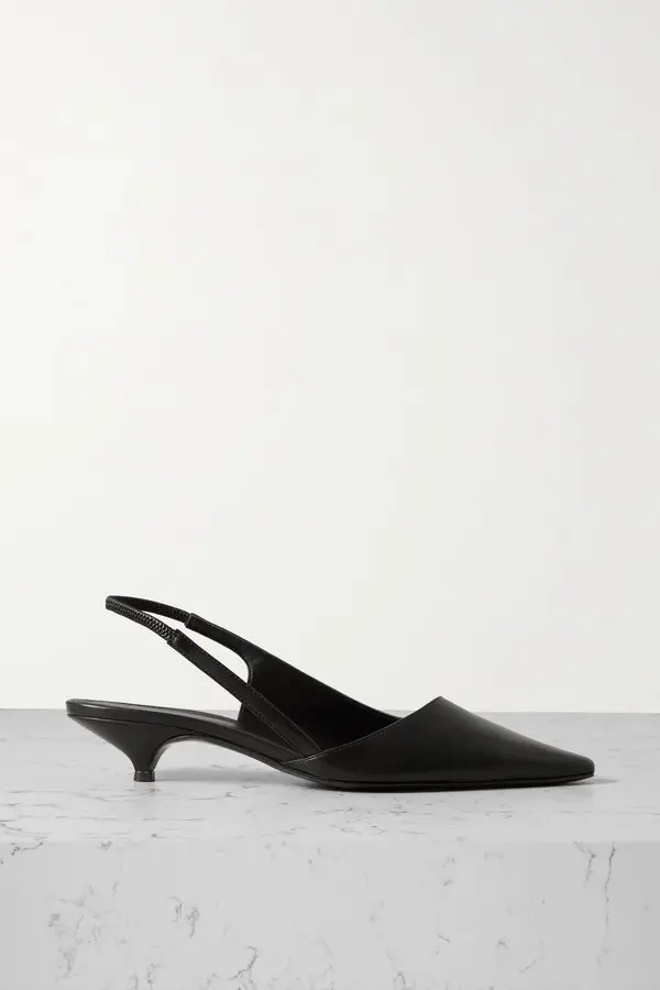 Loulou De Saison Net Sustain Abside Leather Slingback Pumps