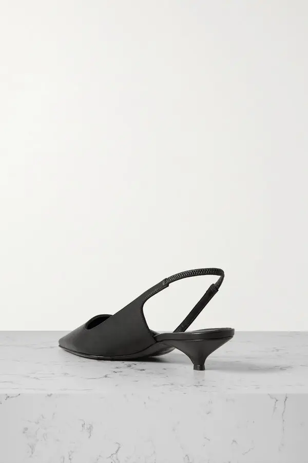 Loulou De Saison Net Sustain Abside Leather Slingback Pumps