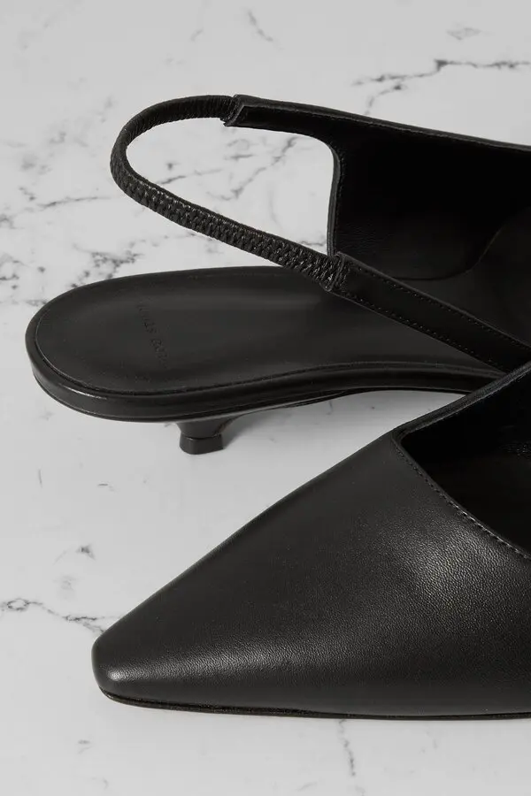 Loulou De Saison Net Sustain Abside Leather Slingback Pumps