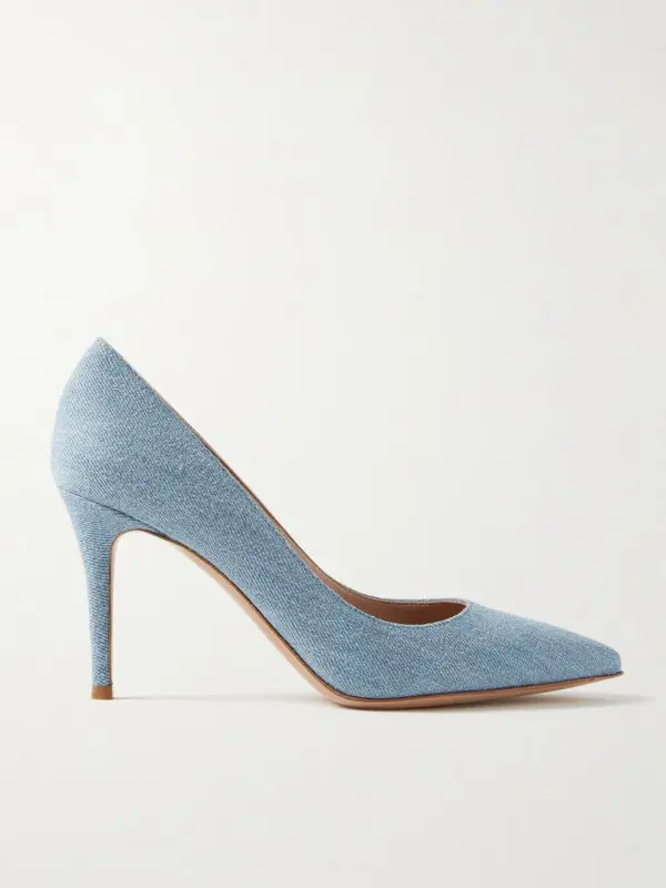 GIANVITO ROSSI 85 Denim Pumps